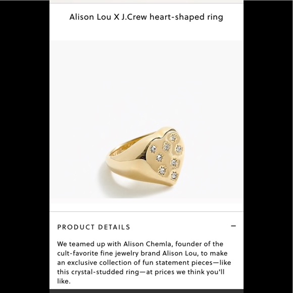 J. Crew | Jewelry | J Crew Allison Lou X Heart Shapes Ring | Poshmark